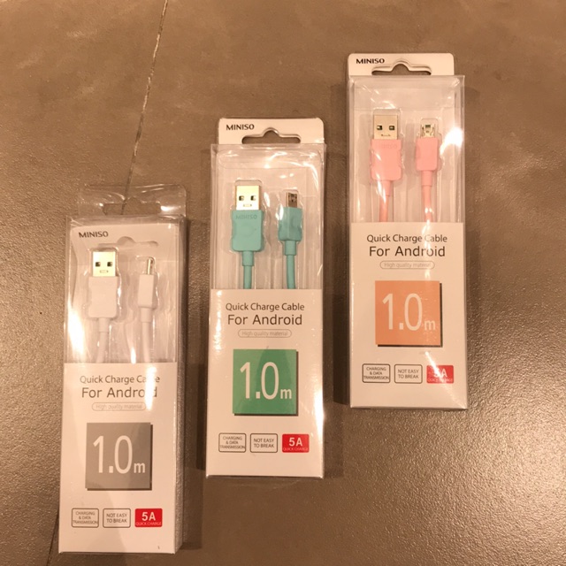 Jual QUICK CHARGE CABLE FOT ANDROID MINISO || KABEL USB ANDROID MINISO ...