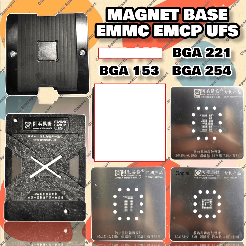 Jual Cetakan Plat BGA IC EMMC UFS Amaoe Magnet Base | Shopee Indonesia