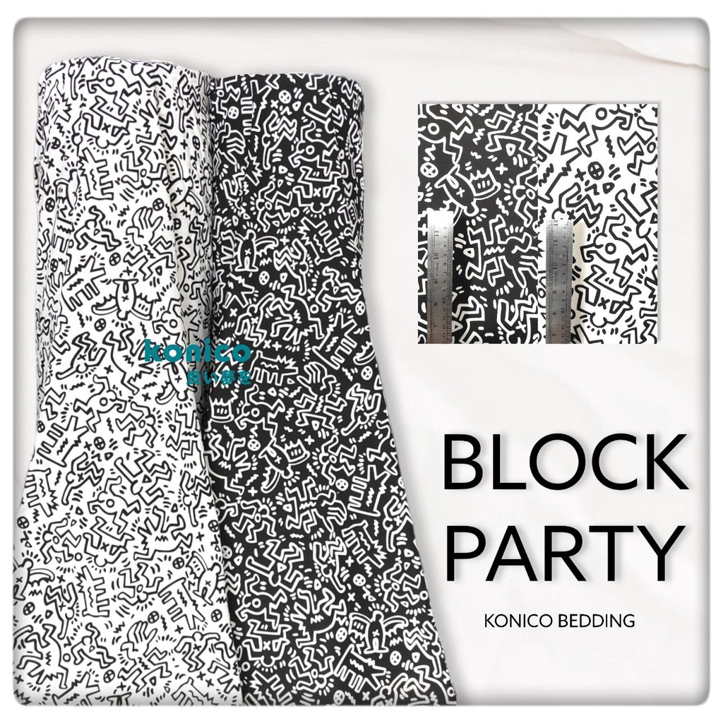 Jual KONICO Bahan Kain Sprei Bahan MIKROTEX Motif MINIMALIS BLOC PARTY Meteran ( kain meteran ...