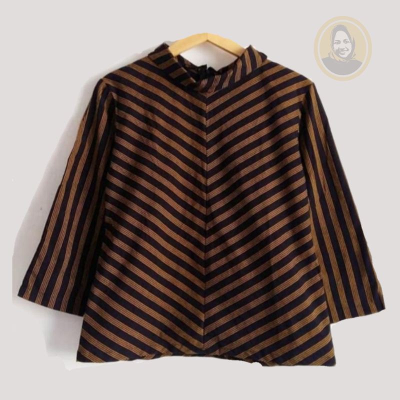 Jual COD BLOUSE TENUN LURIK WANITA, Atasan Tenun Lurik Asli, Blouse Lurik, Blouse Tenun Lurik ...