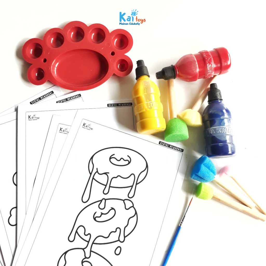 Jual Paket Melukis Anak/ Painting Kit 2 Kai Toys / Kertas Gambar ...