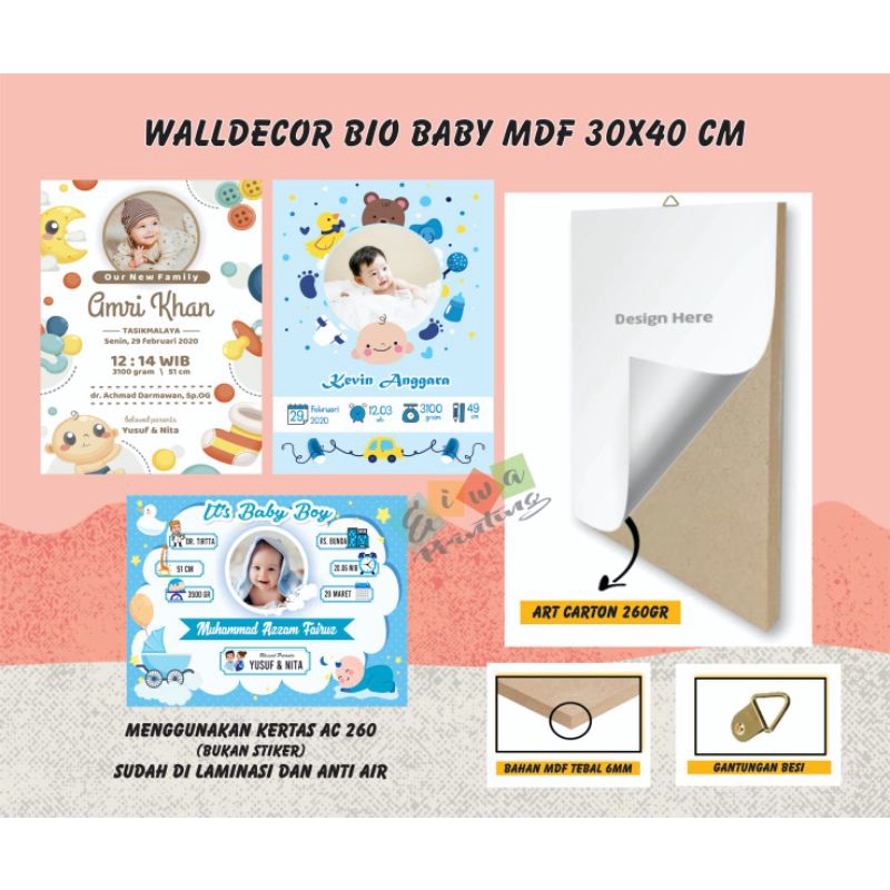 Jual Hiasan Dinding Biodata Bayi Wall Decor BioBaby Cetak Biodata Bayi ...