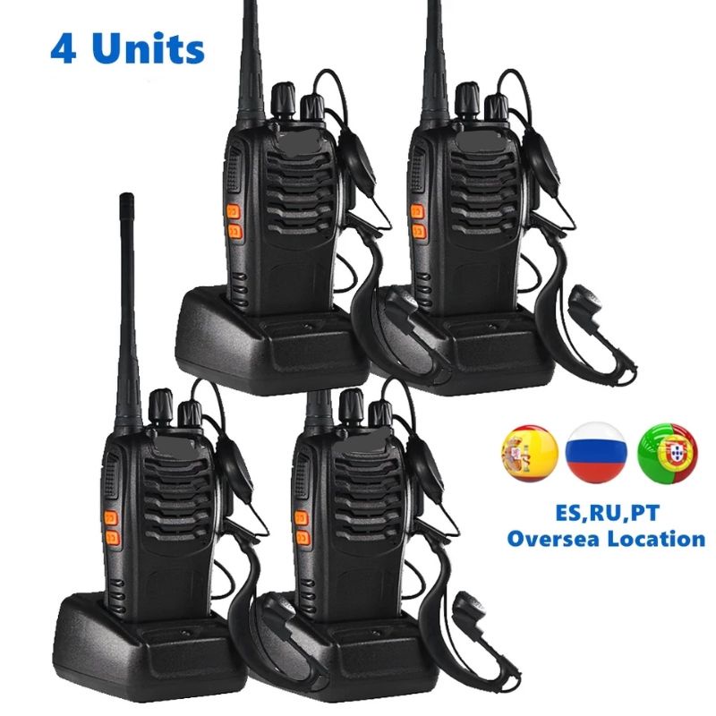 Jual Paket 4 Unit UHF Handy Talkie 400-470 MHz Walkie Talkie Comteck BF ...