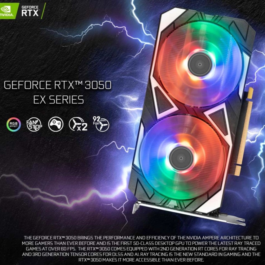 Jual GALAX GEFORCE RTX 3050 EX 1-CLICK OC 8GB GDDR6 | Shopee Indonesia