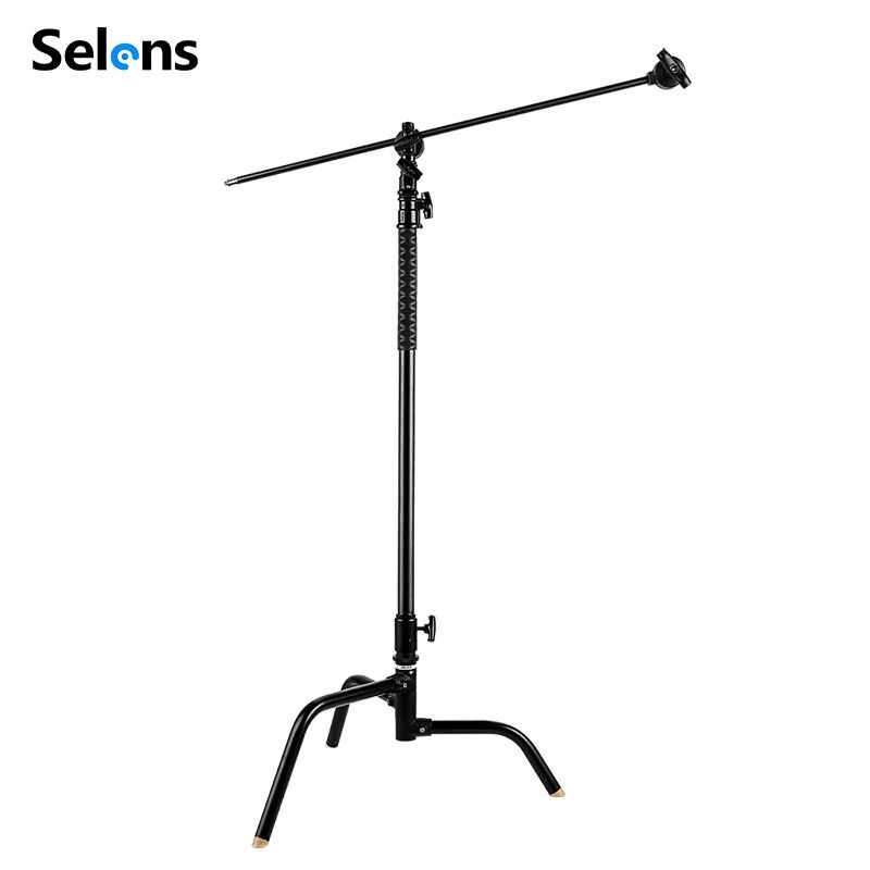 Jual Selens SLS136B Black C Stand Photo Studio Heavy Duty Light Stand C ...