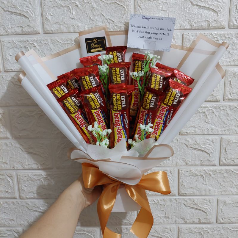 Jual Bouquet Snack Beng-beng 15pcs / Buket Bucket Bunga Hadiah Makanan ...