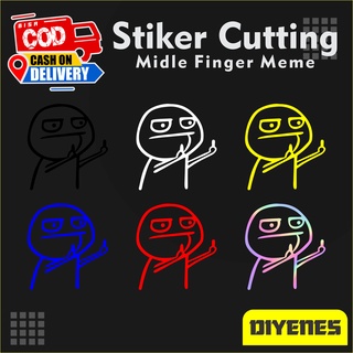 Jual Sticker Midle Finger Meme, Sticker Viral, Sticker Cutting Menyala ...