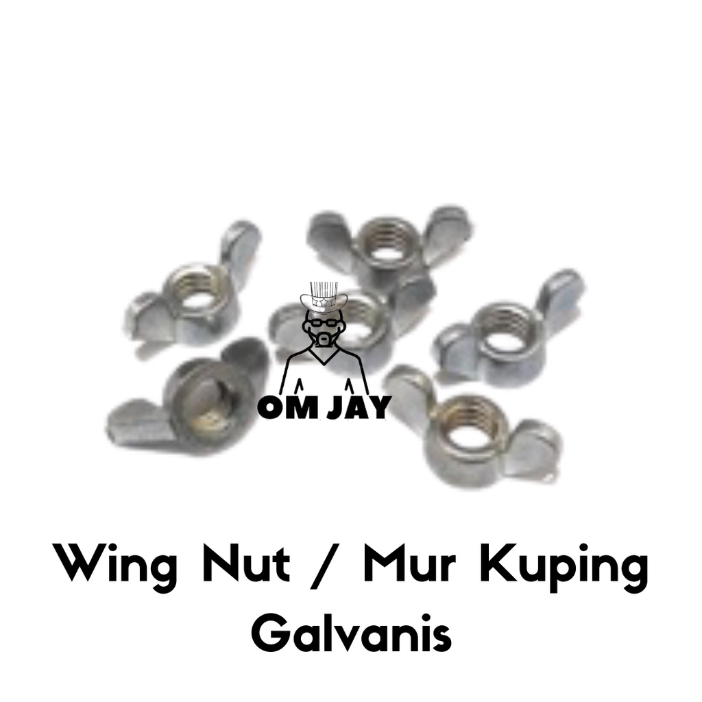 Jual Mur Kuping / Wing Nut Galvanis Putih M10 P1.50 | Shopee Indonesia