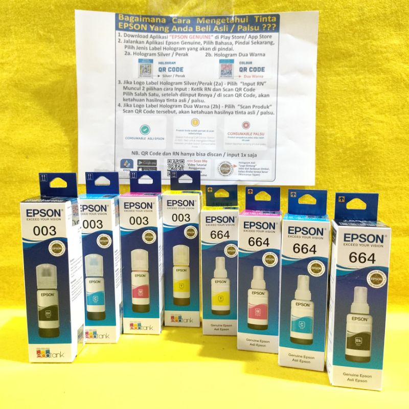 Jual Tinta printer Epson ORIGINAL 003 / 664 (1 botol) Indonesia|Shopee Indonesia