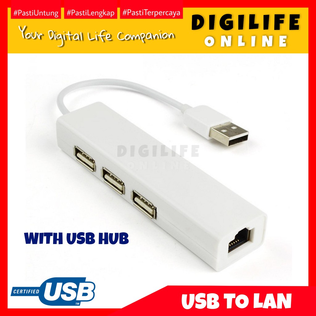 Jual Sambungan USB to LAN Ethernet USB Hub Konektor Konverter Converter ...