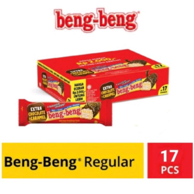 Jual New Beng Beng Caramel Crispy Wafer Chocolate 1 box isi 17 Pcs ...