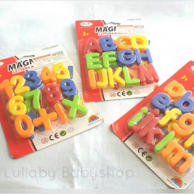 Jual magnet angka huruf mainan edukasi anak kids balita tempel kulkas ...