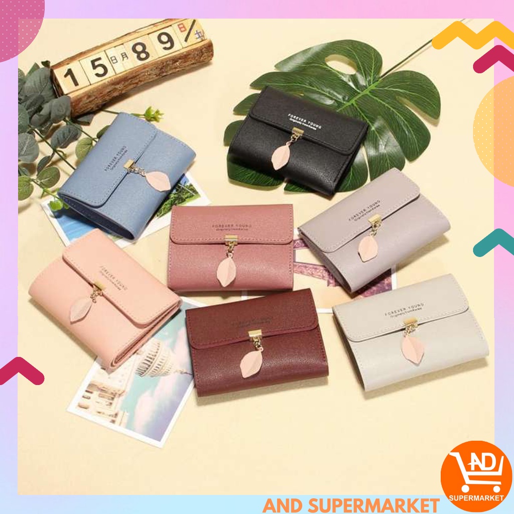 Jual AND COD Dompet Lipat Kulit PU Dompet Lipat Korea Murah Dompet ...