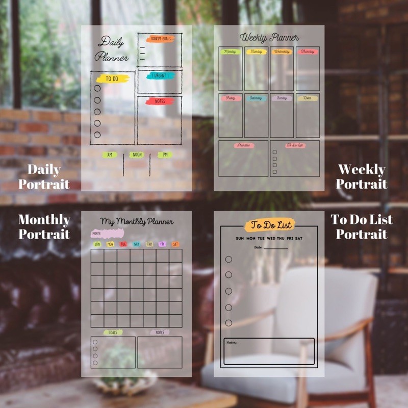 Custom Acrylic Planner Fancy Aesthetics Schedule Daily Weekly Monthly ...