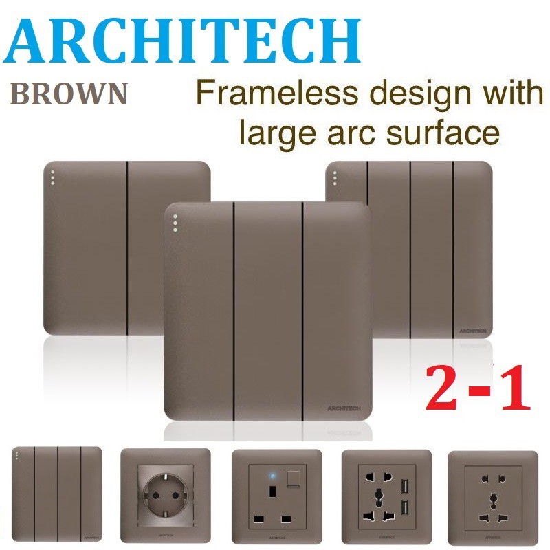 Jual ARCHITECH SAKLAR INFINITY BROWN A63 SERIES ARCHITECH /Saklar Rumah ...