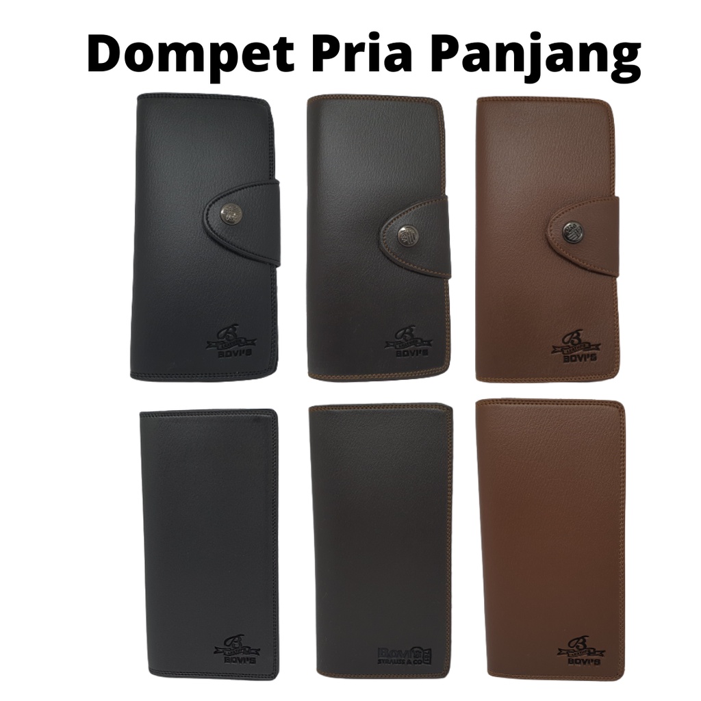 Jual Dompet Pria Panjang Polos dan Kancing Original Ori Asli Bovis ...