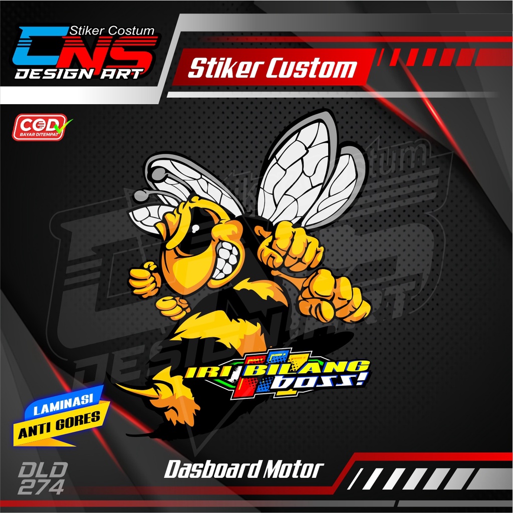 Jual Stiker Kartun Karakter Tawon/Lebah/Hornet IRI BILANG BOS ukuran ...