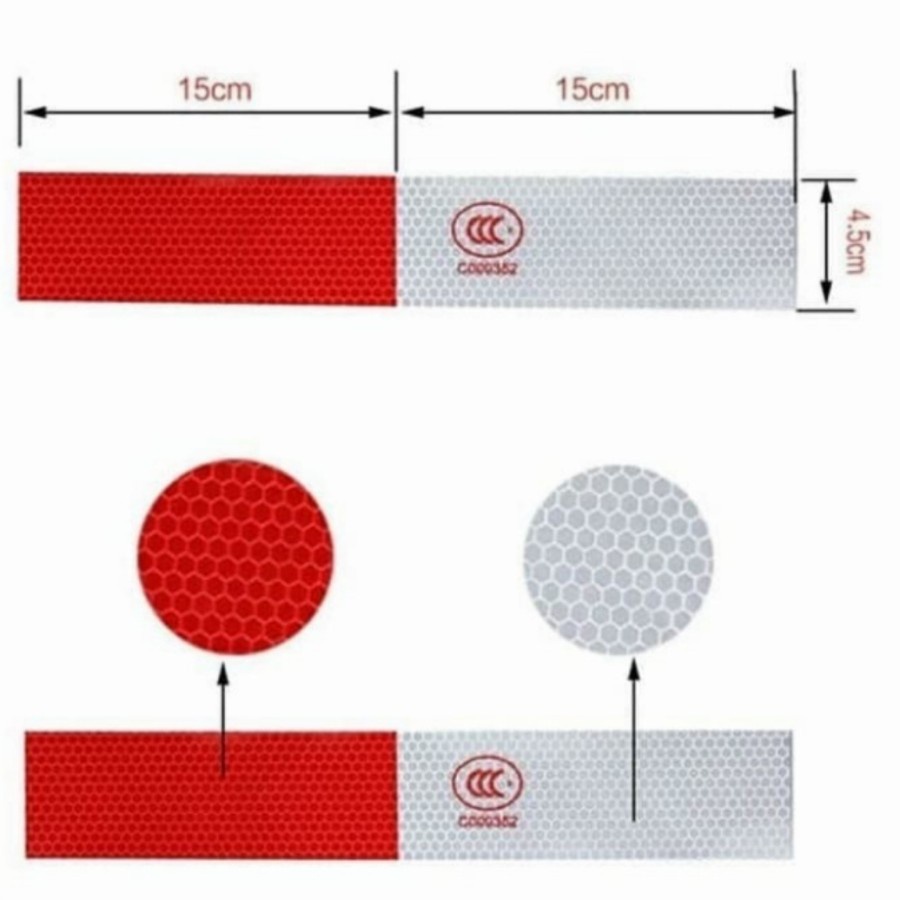 Jual Sticker Safety Reflective Merah Putih Scotlight mobil truk pickup ...