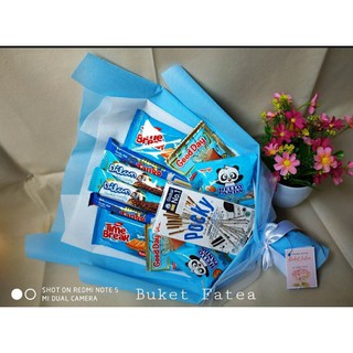 Jual Buket A1 buket snack biru muda buket jajan buket pocky buket ...