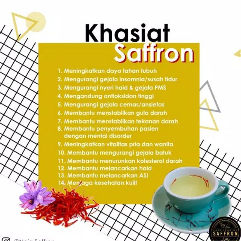 Saffron Afghanistan Bersertifikat 1 Gram Super Negin Grade 1+ Original ...