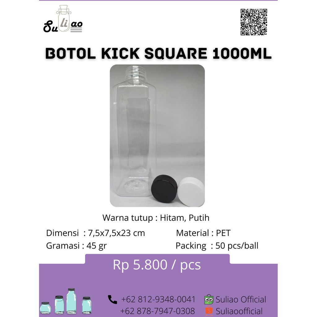 Jual botol kick square 1000ml | Shopee Indonesia