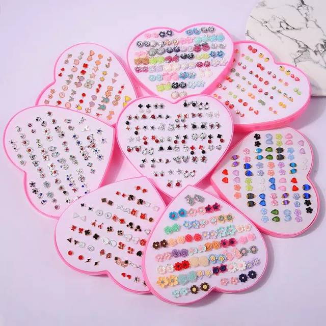 ⭐⭐⭐⭐⭐ 36 PASANG ANTING LUCU BERBAGAI BENTUK UNTUK ANAK DAN DEWASA TUSUK ...