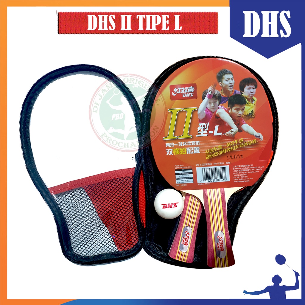 Jual DHS II TIPE L BET DHS ISI 2 BAT PING PONG TENIS MEJA ORIGINAL | Shopee Indonesia