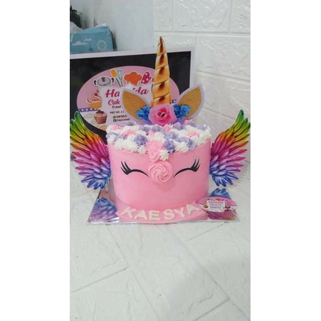 Jual Topper kue cake unicorn tanduk sayap free nama dan ucapan | Shopee ...