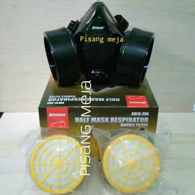 Jual Masker Krisbow Respirator Double + Filter Anti Asap Gas Kimia ...
