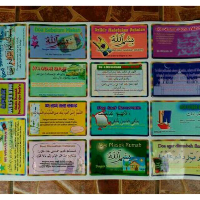 Jual Kumpulan stiker doa anak islam sehari-hari sesuai sunnah nabi ...
