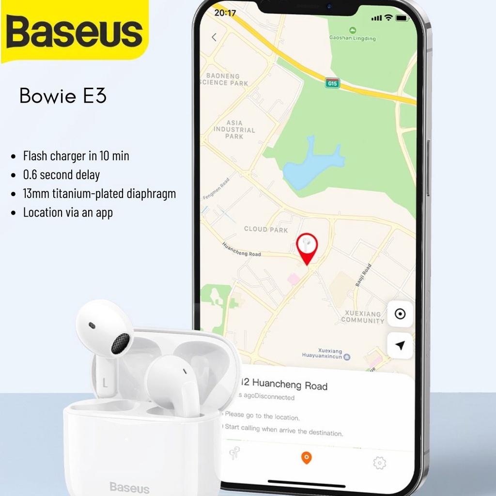 Jual BASEUS TRUE WIRELESS BLUETOOTH EARPHONE EARBUDS TWS BOWIE E3 ...