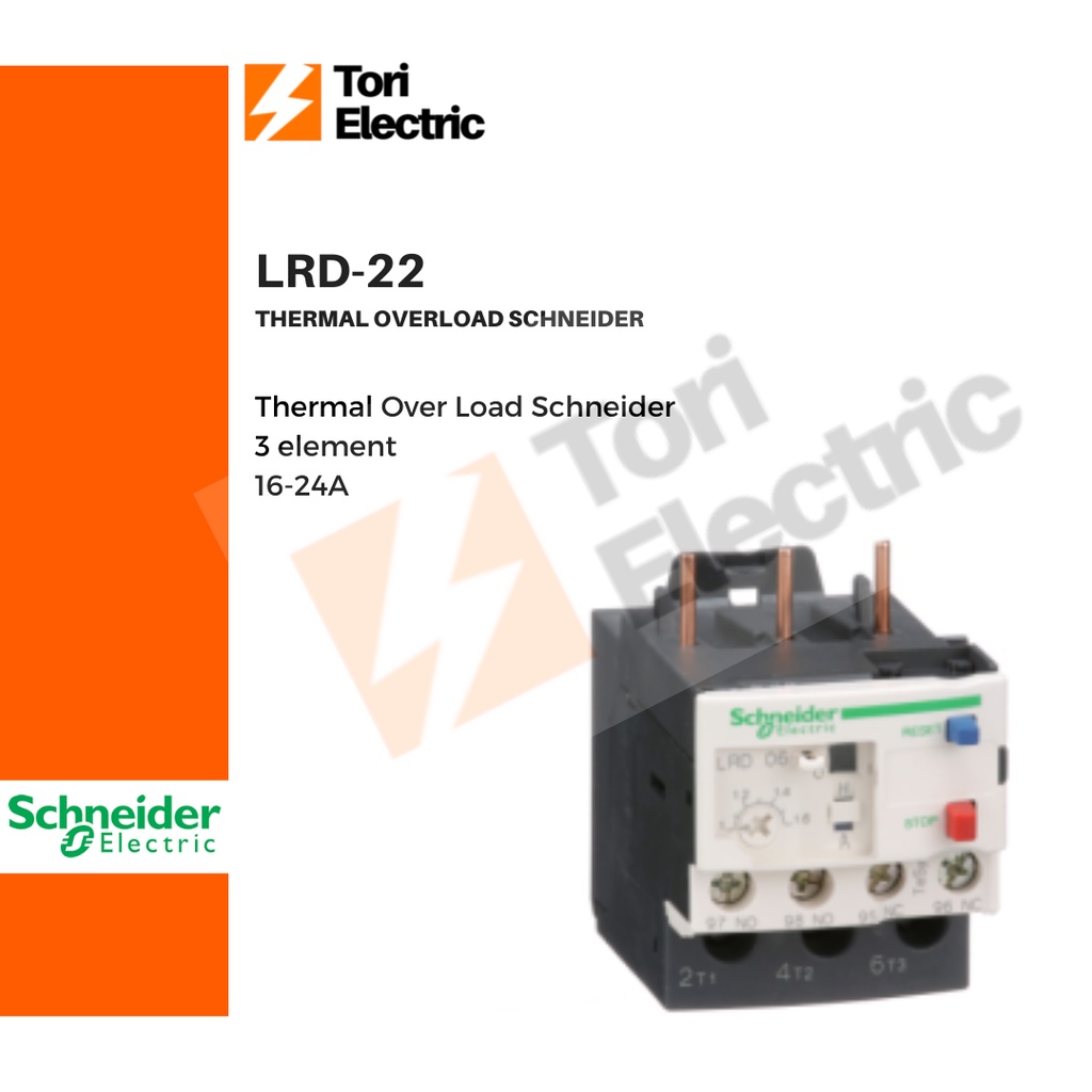 Jual SCHNEIDER THERMAL OVERLOAD LRD-22 LRD 22 16-24A | Shopee Indonesia