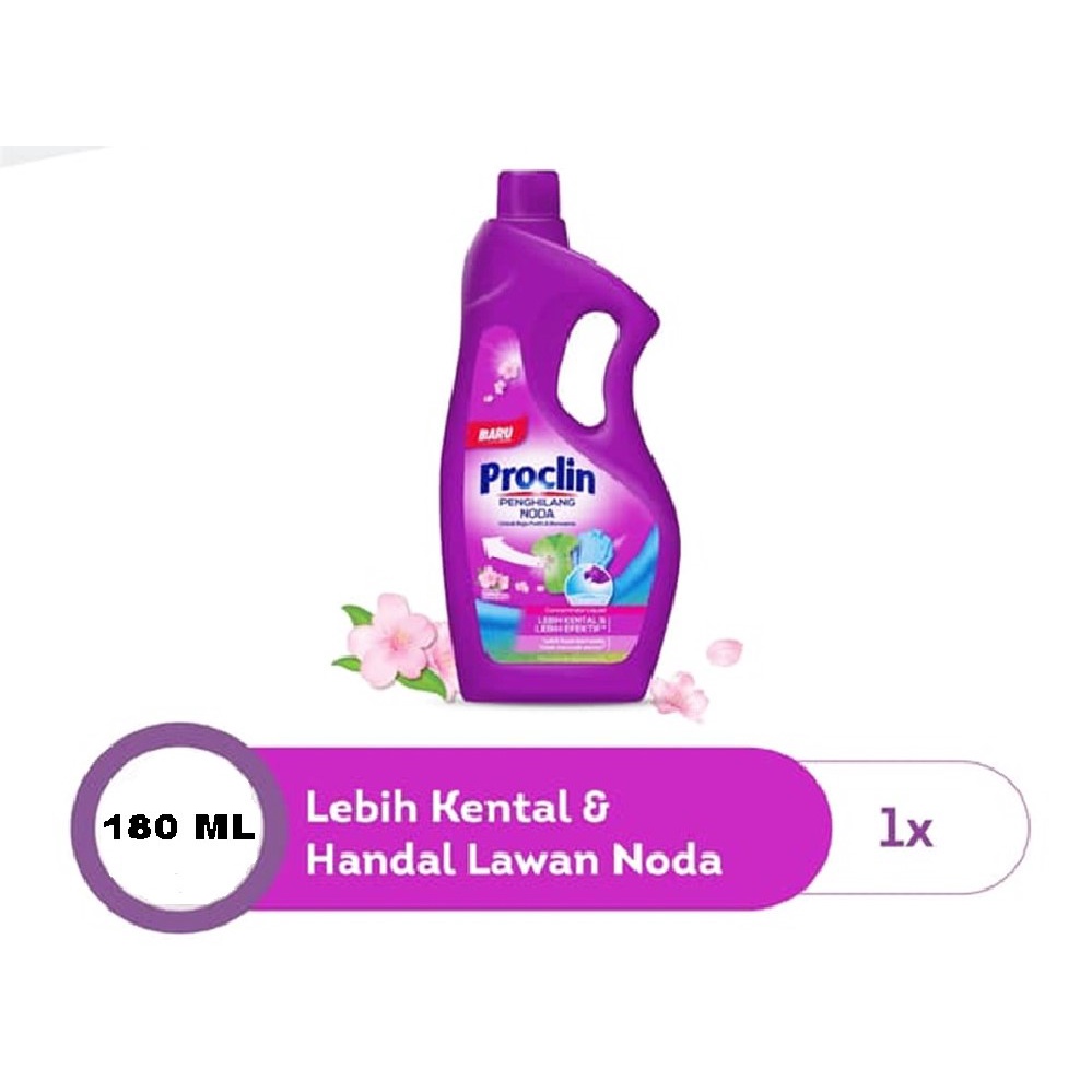 Jual PENGHILANG NODA PROKLIN BLEACHING 180 ML PAKAIAN BERWARNA & PUTIH ...