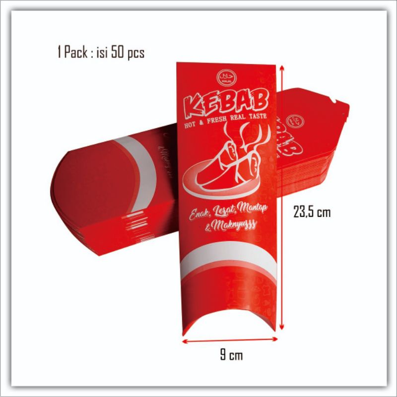 Jual Box Kebab Bungkus Kebab Packing Kebab Besar 1 pack isi 50 pcs ...