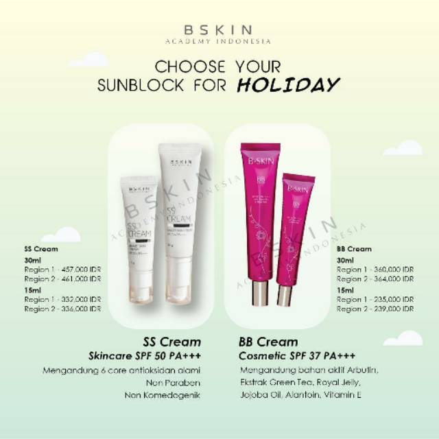 Jual PROMO 1 PAKET (SS cream 15g + BB cream 15g) | Shopee Indonesia