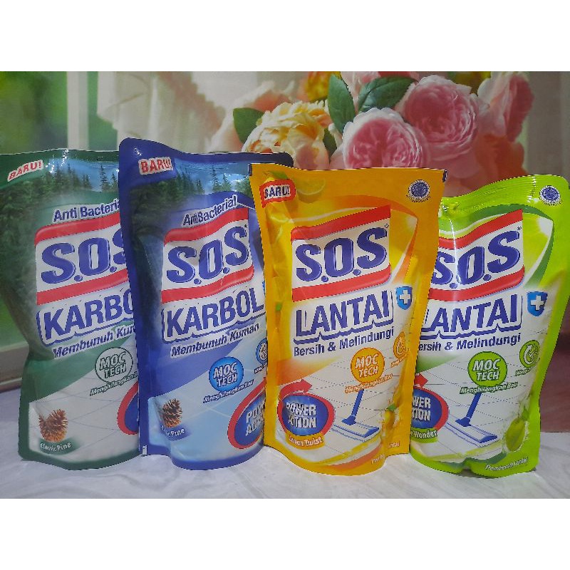 Jual SOS Karbol Wangi Classic Pine Refill 750ml Antibacterial SOS ...