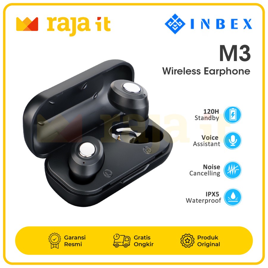 Jual INBEX M3 Wireless Earphone TWS Bluetooth Stereo Earbuds | Shopee ...