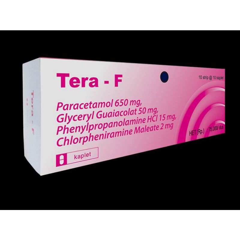 Jual Tera F / 100 kaplet obat panas demam flu Dan batuk pilek tablet ...