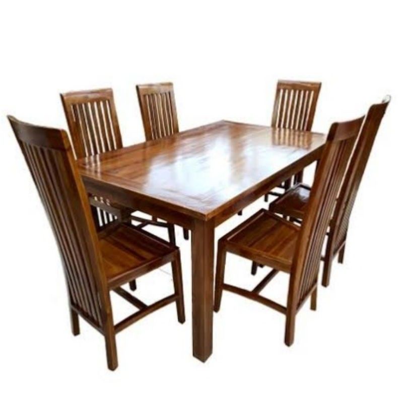Jual TERMURAH - SET KURSI MEJA MAKAN MINIMALIS BAHAN KAYU JATI / MEJA MAKAN ELEGAN KEKINIAN ...