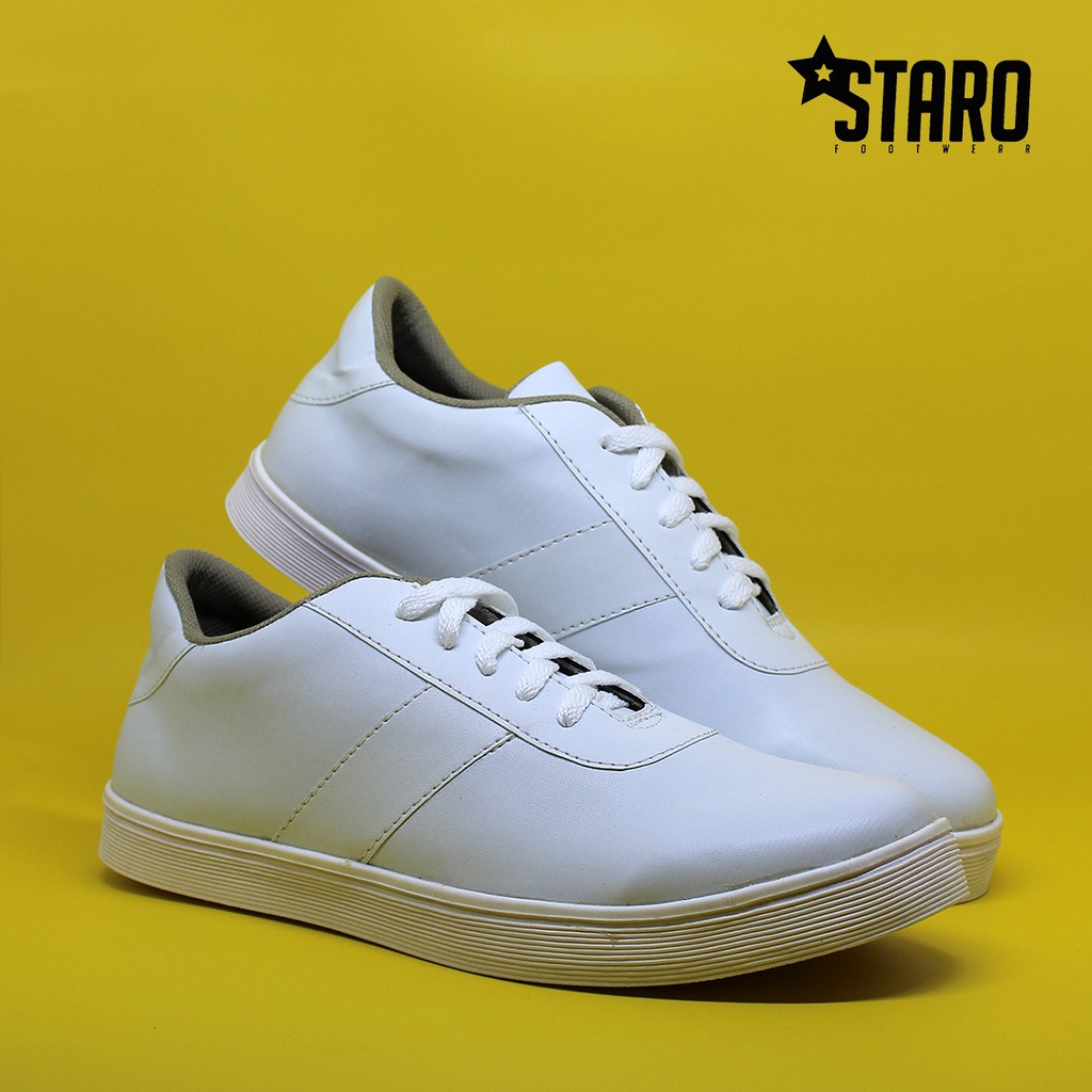 Jual Sepatu Putih Pria STARO FOOTWEAR BASIC - Full White | Shopee Indonesia