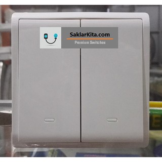 Clipsal Schneider Pieno White Saklar Sakelar 2 Gang 16A Fluorescence ...