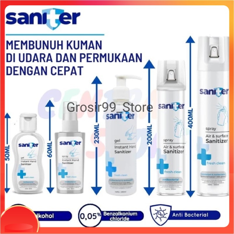 Jual Hand Saniter Air Sanitizer Aerosol Instant Spray 400ml sanitizer ...