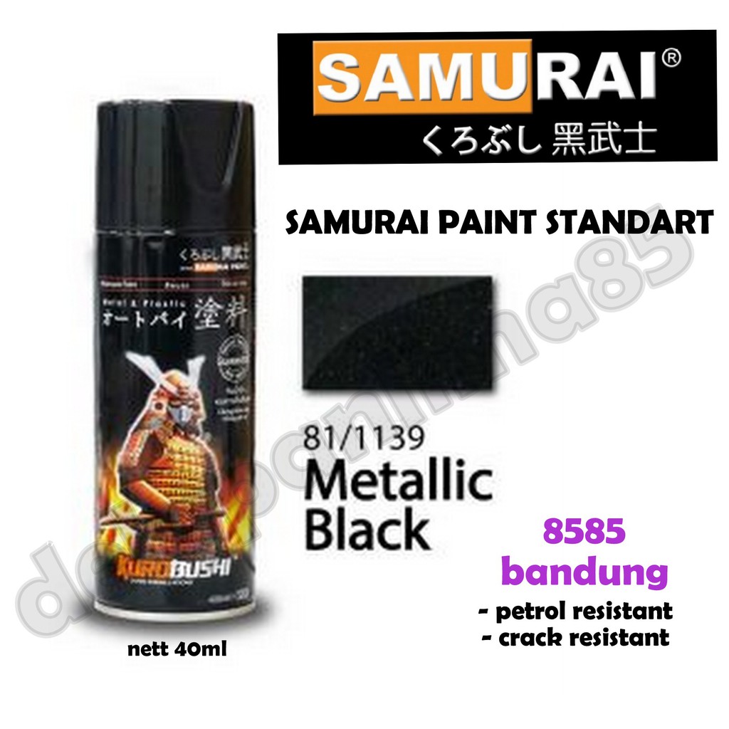 Jual Samurai Paint 1139 METALIC BLACK/HITAM METALIK Cat Semprot/Pylox/Pilox/Pilok/Helm/Motor ...