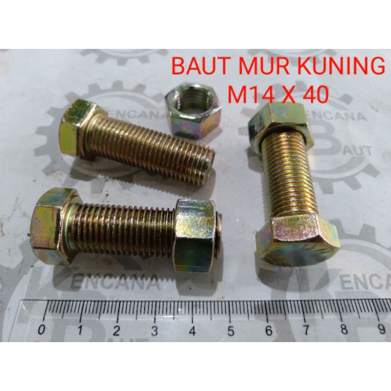 Jual BAUT MUR M14 X 40 KUNING | Shopee Indonesia