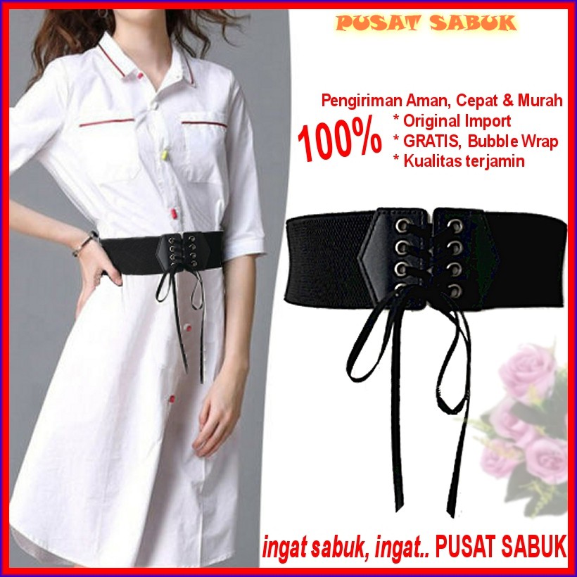 Jual Belt Ikat Pinggang Obi Wanita Gesper Sabuk Karet Cewek Korea Elastis Pita gaun kepang ...