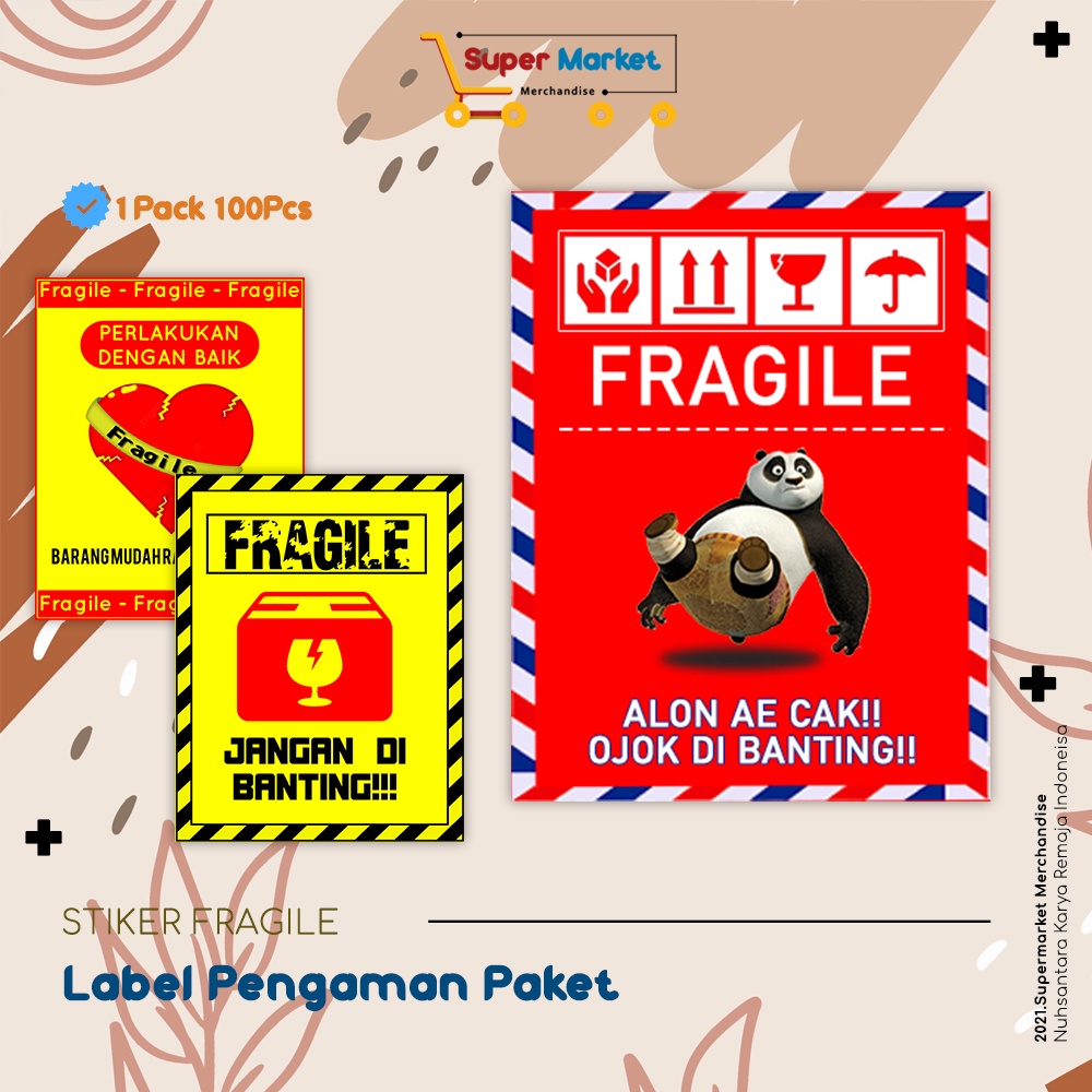 Jual Stiker Fragile / Stiker Pengiriman / Sticker Label Pengiriman ...
