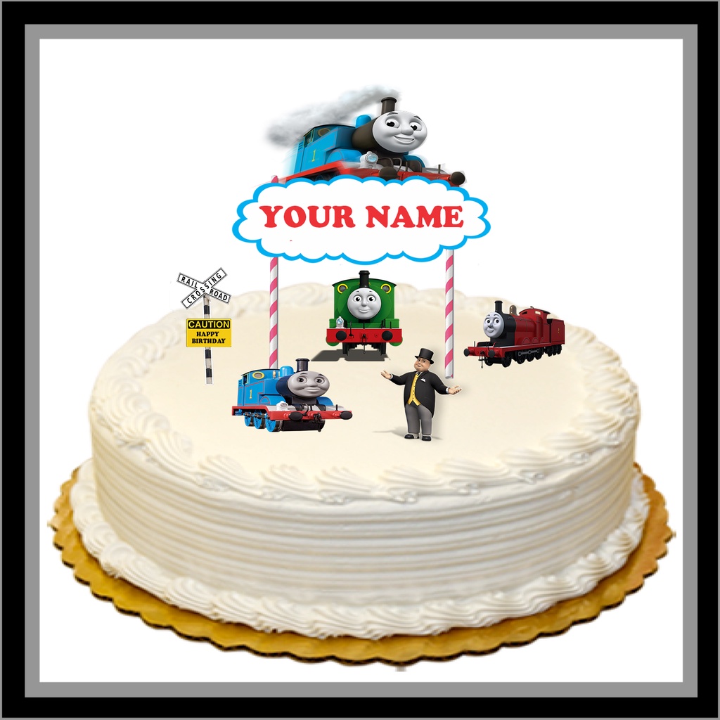 Jual custom topper happy birthday hiasan kue ulang tahun thomas ...
