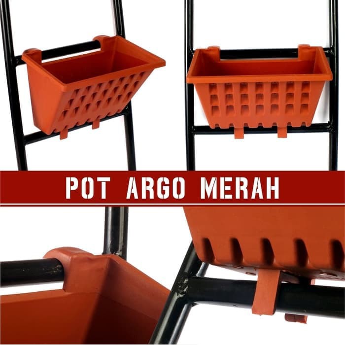 Jual Pot Tanaman Merambat - Pot Argo Tempel Gantung Plastik - Merah ...