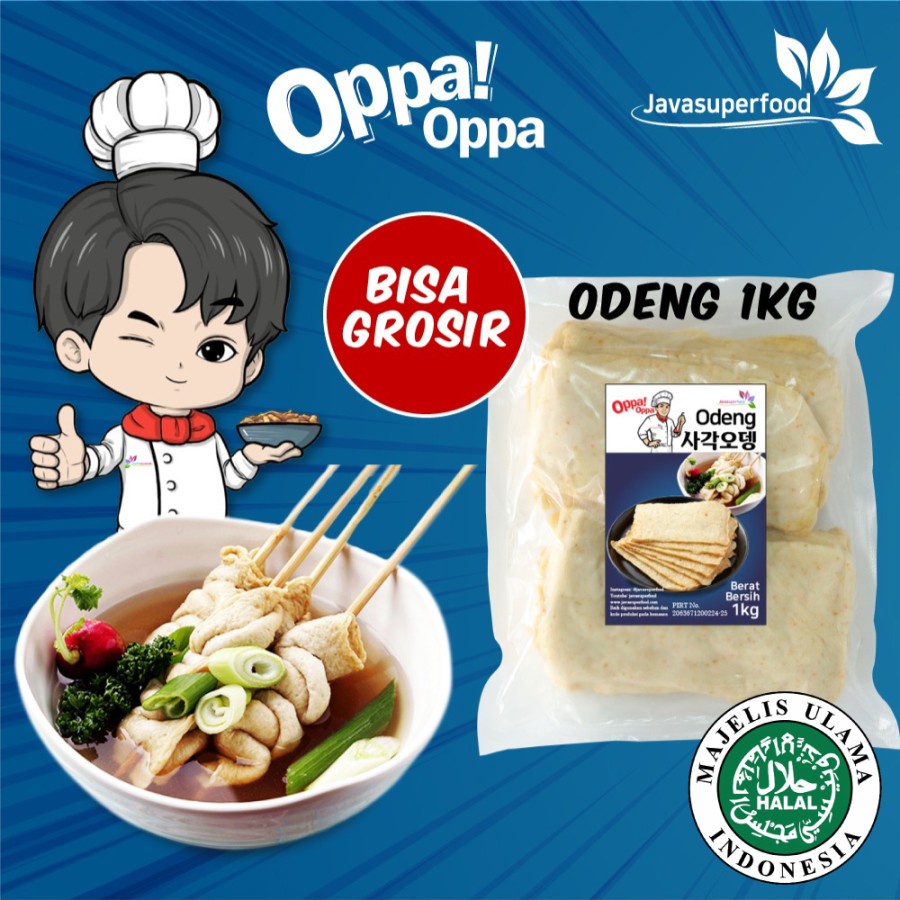 Jual Oppa Odeng Oden Eomuk Korea Fish Cake 1kg Halal (sekitar 30 lembar ...