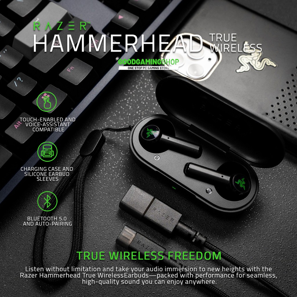 Razer Hammerhead True Wireless Pro Bluetooth Gaming Earbuds | laptopcare